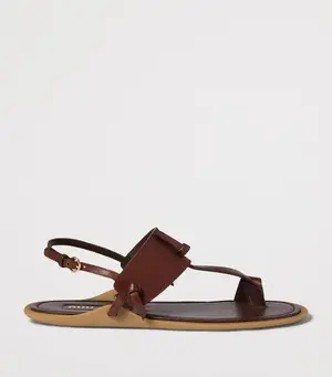 Miu Miu Leather Slingback Sandals