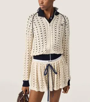 Miu Miu Crochet Zip-up Cardigan