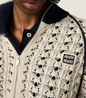 Miu Miu Crochet Zip-up Cardigan