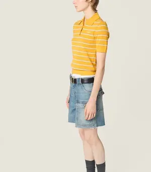 Miu Miu Cotton Stripe Polo Shirt