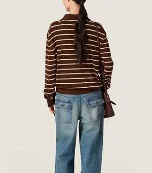 Miu Miu Cotton-blend Striped Polo Sweater