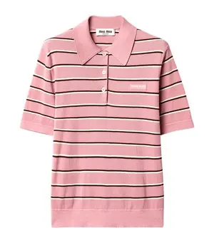 Miu Miu Stretch-cotton Striped Polo Shirt