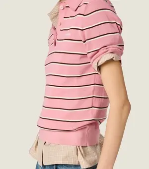 Miu Miu Stretch-cotton Striped Polo Shirt