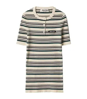Miu Miu Striped Henley Top