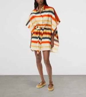 Loewe X Paula's Ibiza Cotton-blend Striped Kaftan
