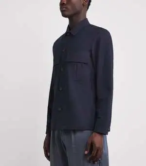 Paul Smith Seersucker Twin-pocket Overshirt - Blue