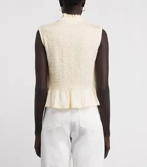 Sandro Ruffled Smock Sleeveless Top - Yellow