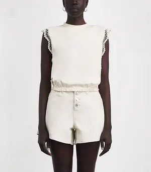 Sandro Cotton Lace Crop Top
