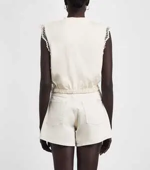 Sandro Cotton Lace Crop Top