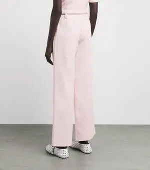 Maje Tweed Wide-leg Trousers - Pink