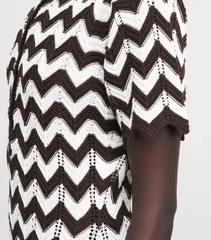 Maje Cotton Knitted Mini Dress