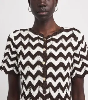 Maje Cotton Knitted Mini Dress