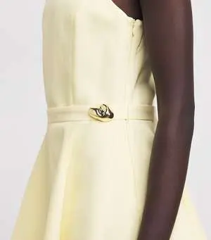 Maje Satin Mini Dress With Embellishments - Yellow