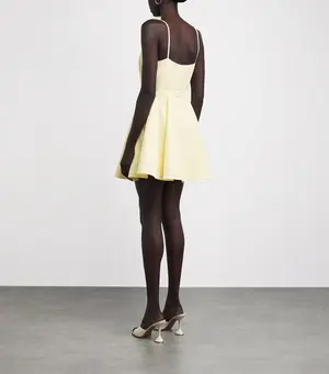 Maje Satin Mini Dress With Embellishments - Yellow