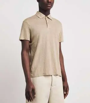 Sandro Linen Polo Shirt - Beige