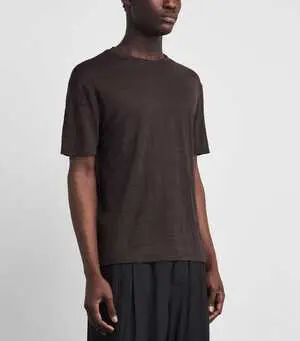 Sandro Linen T-shirt - Brown