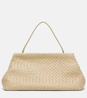 Bottega Veneta 1998 Intrecciato Leather Shoulder Bag - Beige