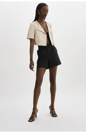 LAMARQUE Kirsi Cropped Biker Jacket - Bone