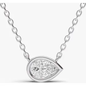 SEREIA OFFICIAL 14k Diamond Solitaire Pendant Necklace - White Gold
