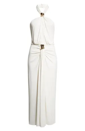 Cinq À Sept Kaily Bangle Detail Halter Neck Dress - Ivory