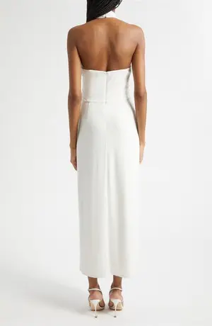 Cinq À Sept Kaily Bangle Detail Halter Neck Dress - Ivory