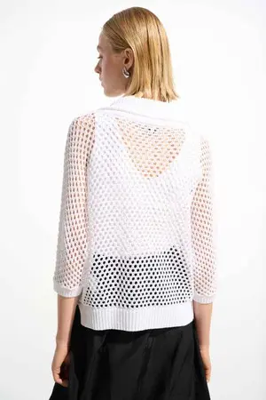 Joseph Ribkoff Viscose Blend Boxy Knit Sweater - White