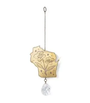 MATR BOOMIE Wisconsin State Violet Engraved Suncatcher - Brass