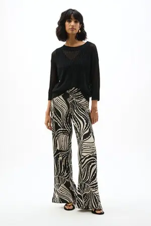 Joseph Ribkoff Acrylic Blend Open Stitch Sweater - Black
