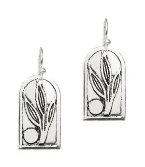 MATR BOOMIE Patra Leaf Drop Earrings - Silver