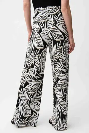 Joseph Ribkoff Silky Knit Tropical Print Wide-leg Pull-on Pants
