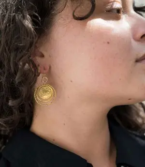 MATR BOOMIE Yashi Embossed Ring Dangle Earrings