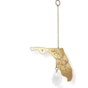 MATR BOOMIE Florida State Orange Blossom Engraved Suncatcher - Brass