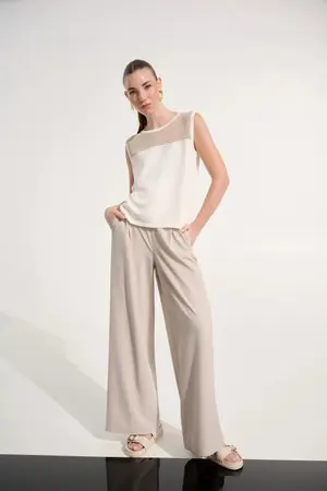 Joseph Ribkoff Knit Cami With Mesh Yoke