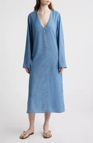 Rag & Bone Rb Miramar Crinkle Long Sleeve Cover-up Dress - Minet