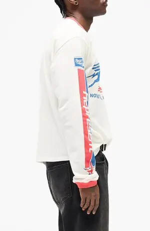 REPRESENT Long Sleeve Cotton Graphic T-shirt - Flat White