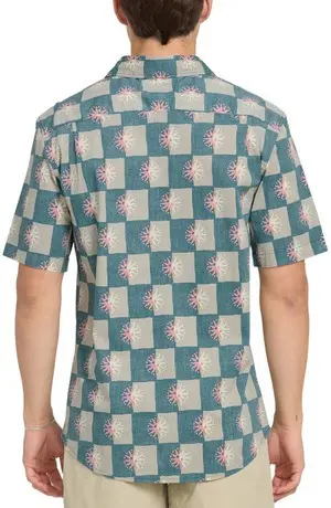 Quiksilver Sundial Classic Short Sleeve Stretch Cotton Button-up Shirt