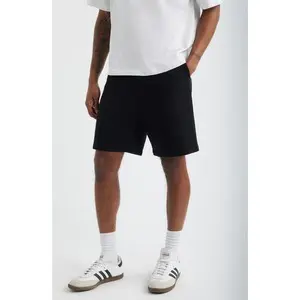SANTO STUDIO Del Mar Flat Front Stretch Twill Chino Shorts - Black
