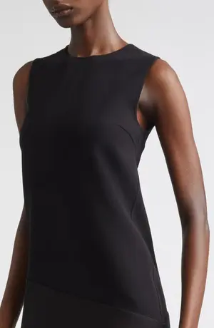 Michael Kors Veiled Virgin Wool Stretch Crepe & Silk Voile Sheath Dress