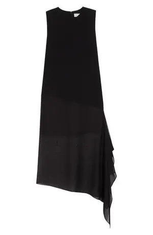 Michael Kors Veiled Virgin Wool Stretch Crepe & Silk Voile Sheath Dress