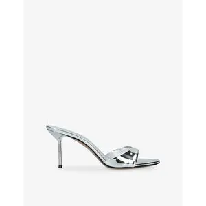 Paris Texas Lidia 70 Metallic-leather Heeled Mules - Silver