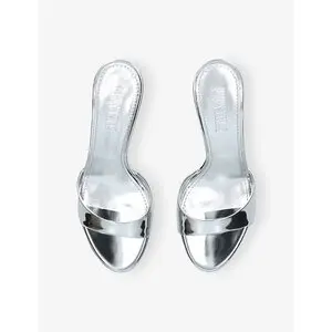 Paris Texas Lidia 70 Metallic-leather Heeled Mules - Silver