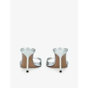Paris Texas Lidia 70 Metallic-leather Heeled Mules - Silver