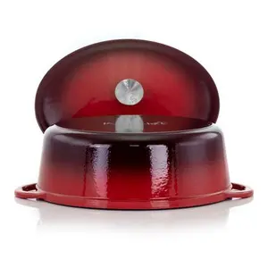 MEGACHEF 7 Quarts Oval Enameled Cast Iron Casserole