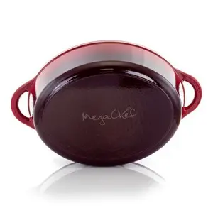 MEGACHEF 7 Quarts Oval Enameled Cast Iron Casserole