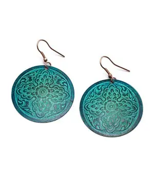 MATR BOOMIE Devika Disc Drop Earrings - Teal