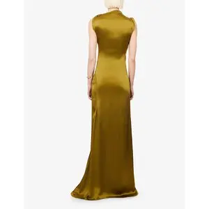 Victoria Beckham Carla Split-seam Gown - Moss