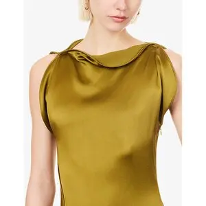 Victoria Beckham Carla Split-seam Gown - Moss