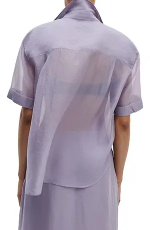 Rag & Bone Connie Organza Button-up Shirt - Lilac