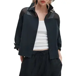 Rag & Bone Elly Crop Button-up Shirt - Black