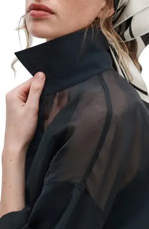 Rag & Bone Elly Crop Button-up Shirt - Black